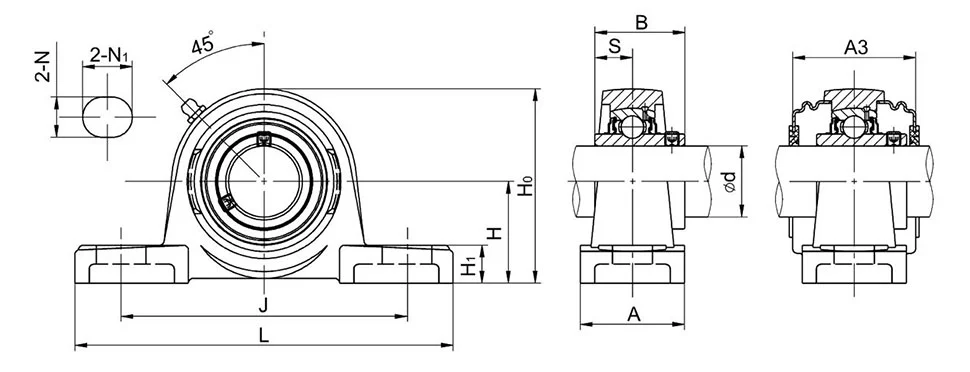UCP208-24 Pillow Block Bearings 2 Bolt Bearing Housing - Deyuan Smart ...